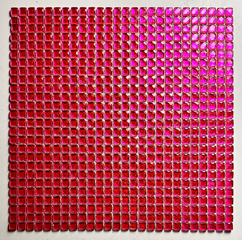 Artistic Jewels Neon Pink 12x12 Glass Square Mosaic Decorative Wall ...