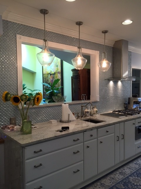 Thomas Residence: White Milk Glass Kitchen - Modern - Kitchen - DC ...