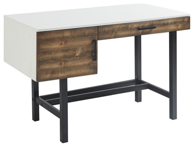 Madison Park Kirtley Modern Industrial Wood Office Writing Desk, White ...