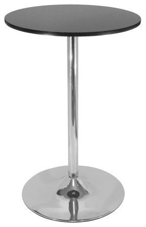 Round Bar Table With Chrome Leg and Base, 70cm Table Top - Contemporary ...