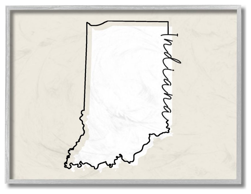 Indiana Home State Map Neutral Print Design, 16"x20", 11x14 ...