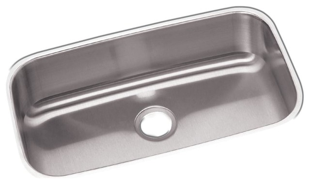 Elkay Dayton Stainless Steel Single Bowl Undermount Sink, Radiant Satin ...
