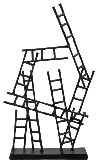 24"h Ladders Sculpture, Black - Industrial - Decorative Objects And ...