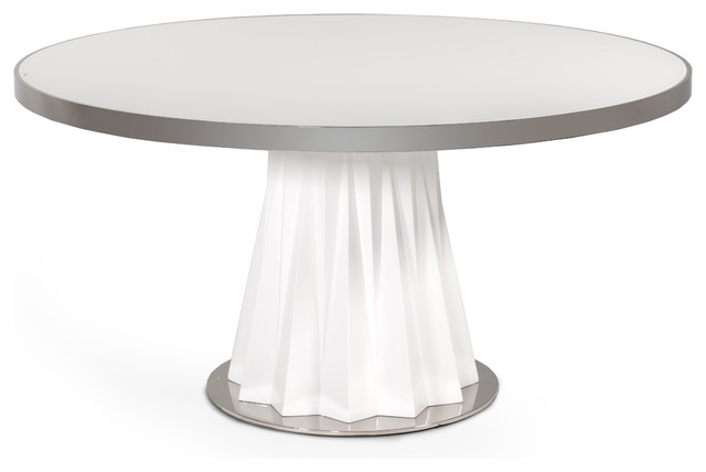 Cabaret Modern White Round Dining Table - Contemporary - Dining Tables ...