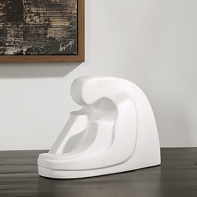 Imagine Ceramic Statue, Matte Off-White - Contemporary - Decorative ...