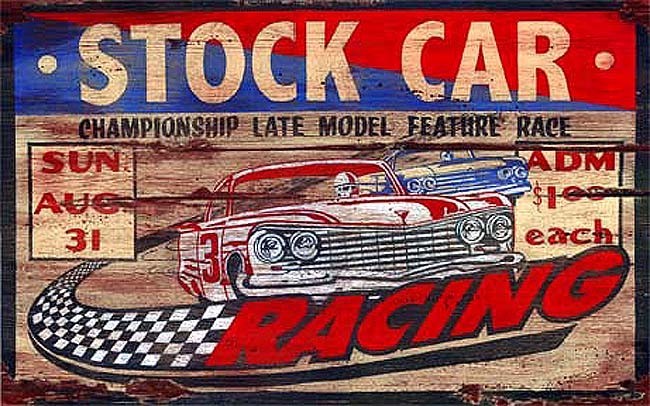 Stock Car Racing Vintage Signs - Mediterranean - Novelty Signs - by ...