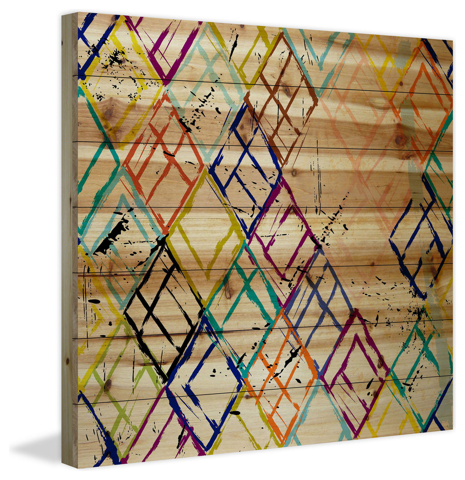 "Color Connections" Painting Print on White Wood, 40"x40 ...