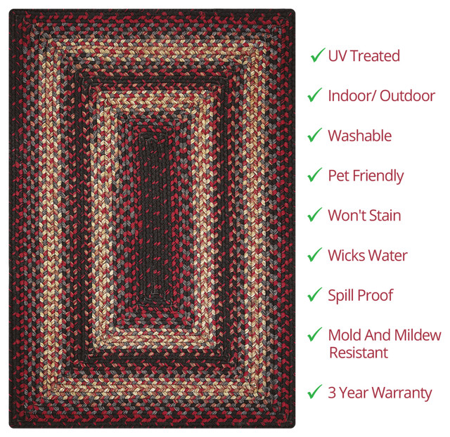 Homespice Decor Montgomery Indoor/Outdoor Braided Rug 27"x45 ...