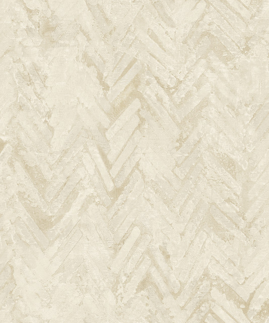 Amesemi Cream Distressed Herringbone Wallpaper, Bolt - Contemporary ...