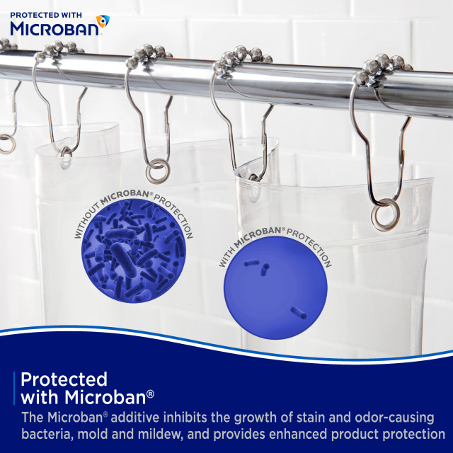 Microban Protected Heavyweight PEVA Shower Liner, 70" W x 72" H ...