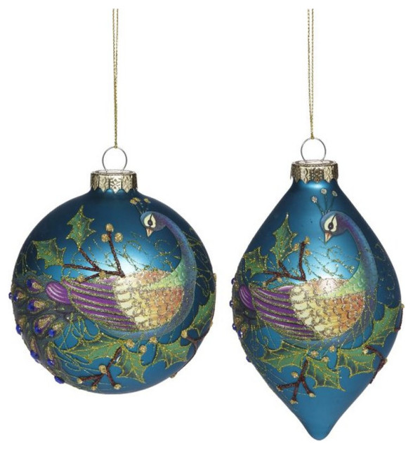 Mark Roberts Christmas 2020 Peacock Jewel Ornament, Assortment of 2 ...