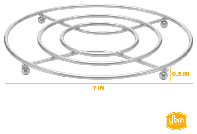 YBM Home Chrome Plated Steel Footed Wire Plate Steam Rack Trivet ...