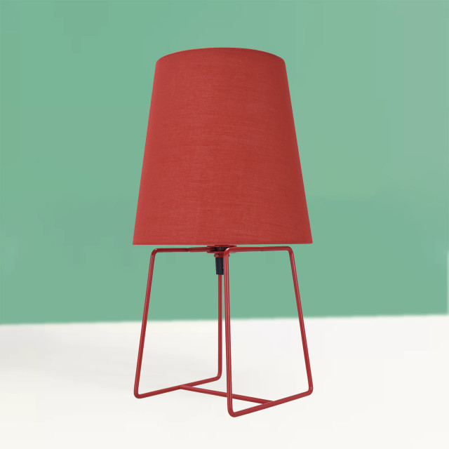 40172-21, 13" Metal Accent Table Lamp, Red Painted - Contemporary ...