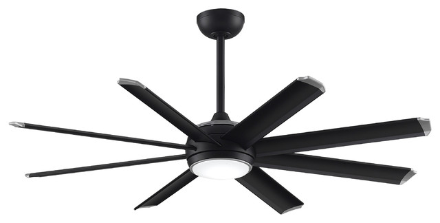 Stellar Ceiling Fan Black Fan With Black Blades and Light, 56 ...