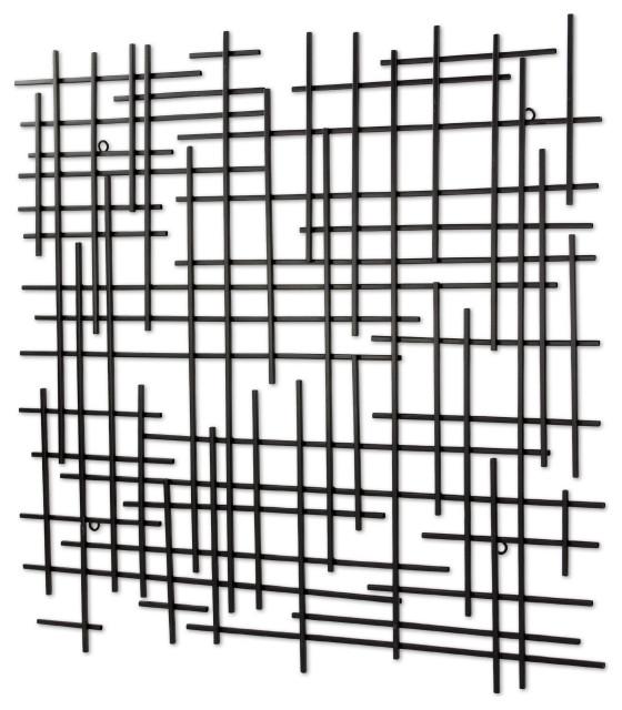 Cheungs Iquara Modern Decorative Small Black Square Metal Wall Art ...