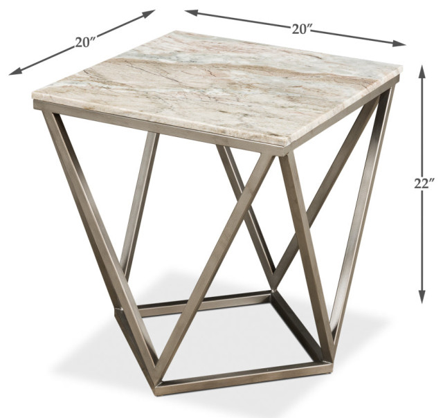 Trapezoid Side Table Marble Top - Transitional - Side Tables And End ...