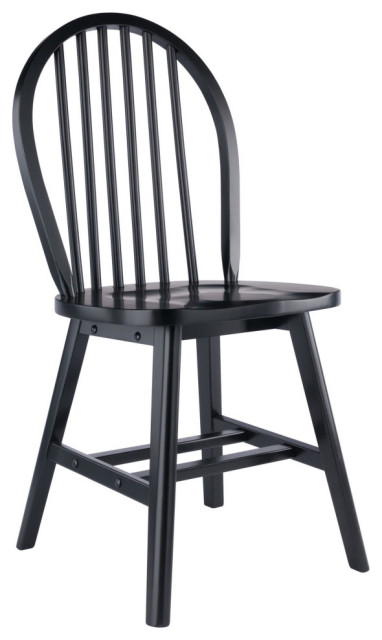 Windsor 2-Piece Chair Set, Black - Midcentury - Dining Chairs - by ...