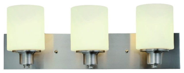 Dane 3-Light Indoor Silver Stainless Steel Bathroom Vanity Light in ...