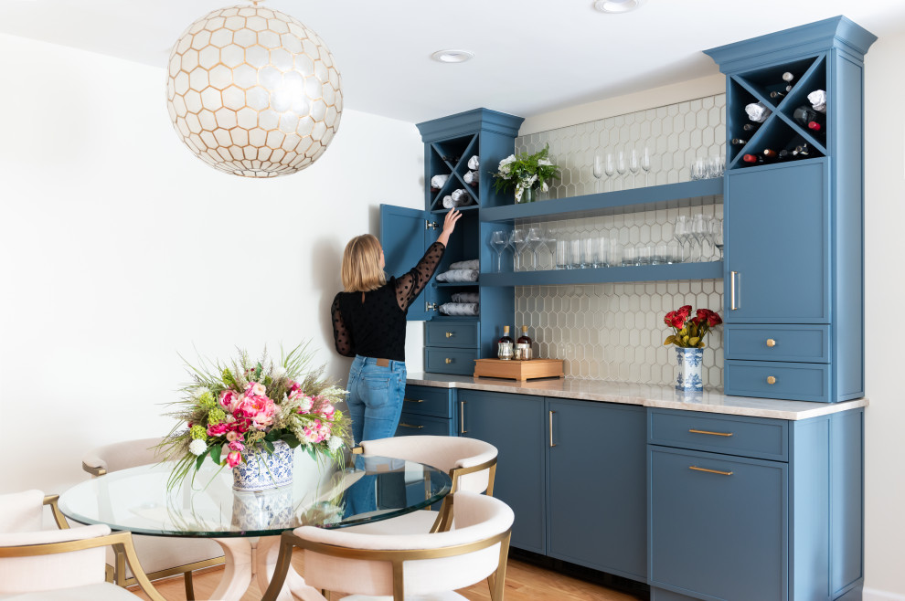 Beautiful Blue Bar - Traditional - Home Bar - DC Metro - by Lisa Magee ...