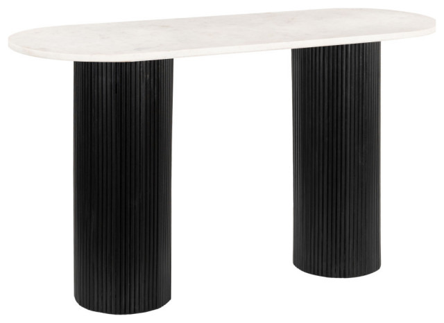 Boone Console Table White and Black - Transitional - Console Tables ...