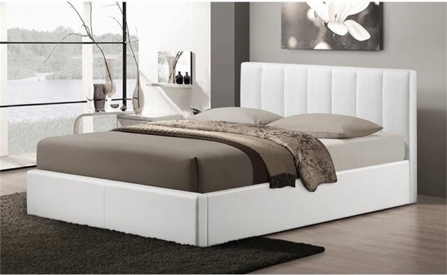 Atlin Designs Contemporary Faux Leather Upholstered Queen Storage Bed ...