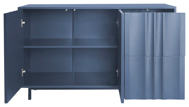 TATEUS Wave Pattern Storage Cabinet with 2 Doors and 2 Drawers ...