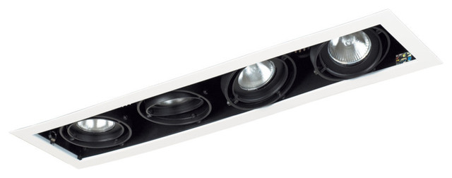 4-Light Double Gimbal Linear Recessed Line Voltage Fixture ...