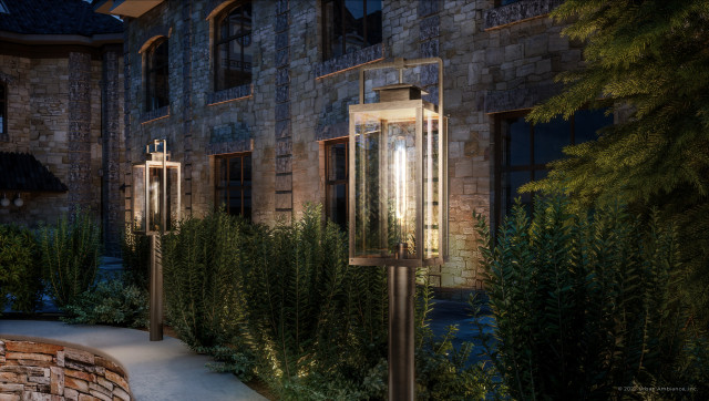 Luxury Lux Industrial Post Light, Antique Brass, UEX1039 - Transitional ...