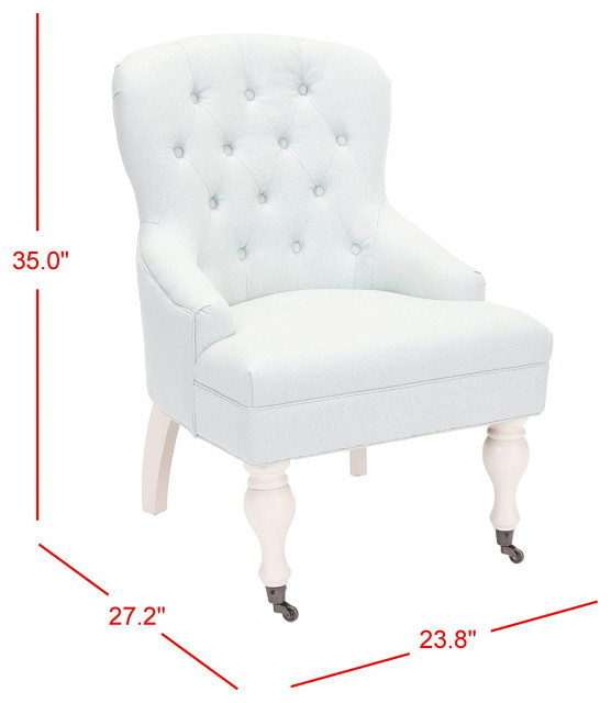 Linen Club Chair with Diamond Tufted Back and Cozy Seat - Traditional ...