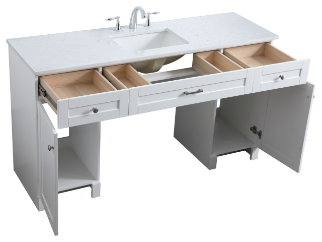 54" ADA Compliant Bathroom Vanity, 60" - Transitional - Bathroom ...