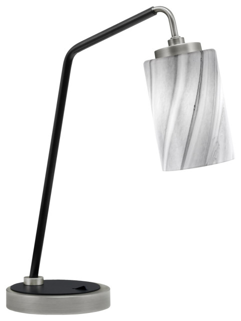 Table Lamps & Desk Graphite & Matte Black Finish 4 Onyx Swirl Glass ...