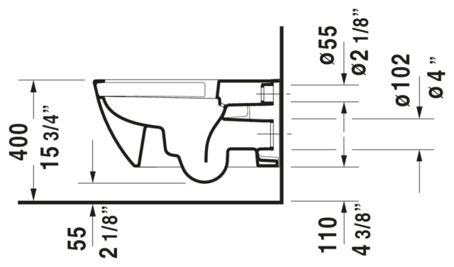 Duravit 255009-DUAL Happy D.2 0.8/1.6 GPF Dual Flush Wall Mounted ...