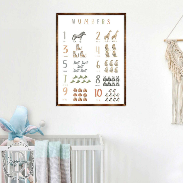 Nature Number Wall Decor Wooden Kids Room Decor Classroom Decor, Large ...