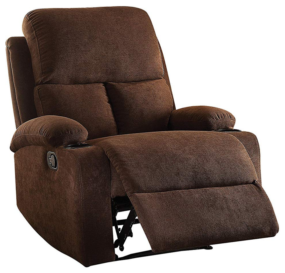 32"x37"x39", Chocolate Linen Fabric Recliner - Transitional - Recliner ...
