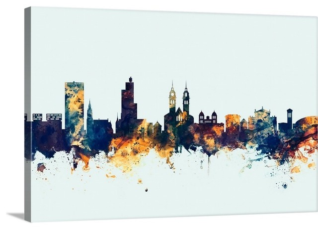 Winterthur Switzerland Skyline Wrapped Canvas Art Print, 18"x12 ...