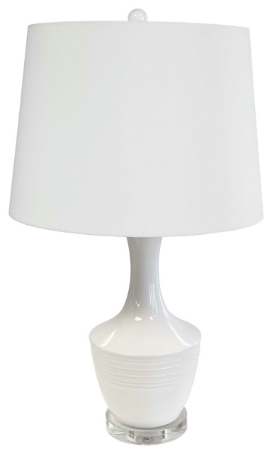 Ceramic Oversized Elegant Table Lamp, White Finish - Transitional ...