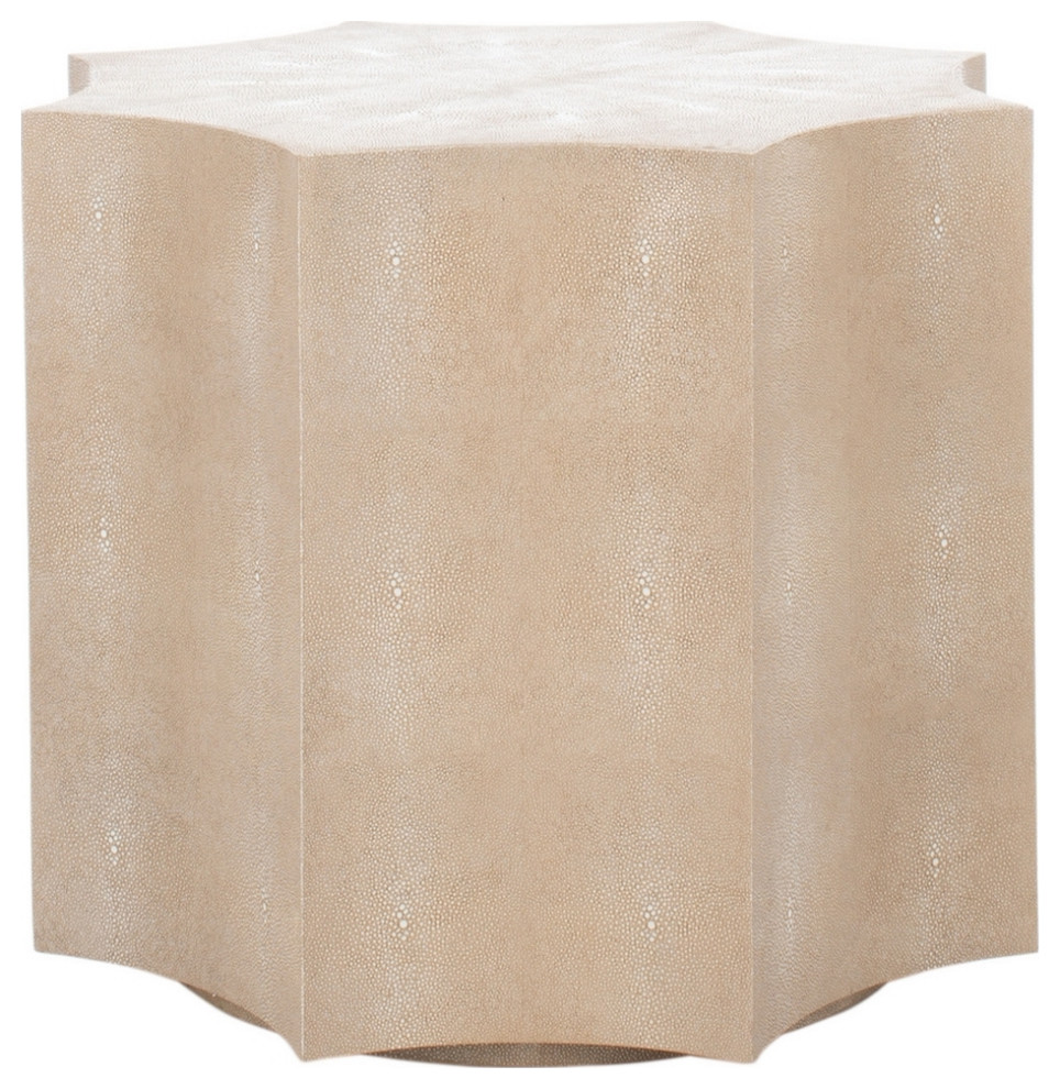 Robyn Faux Shagreen End Table, Natural - Contemporary - Side Tables And ...