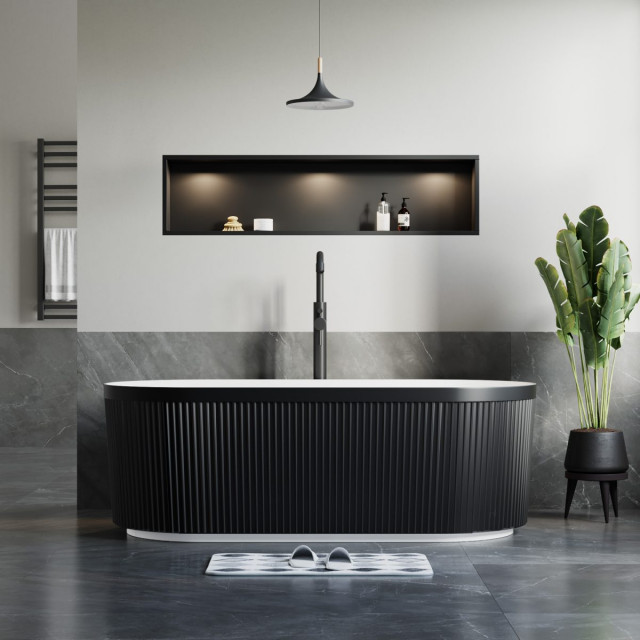 Serenity 67" Fluted Acrylic Soaking Tub, Oval - Contemporary - Bathtubs ...