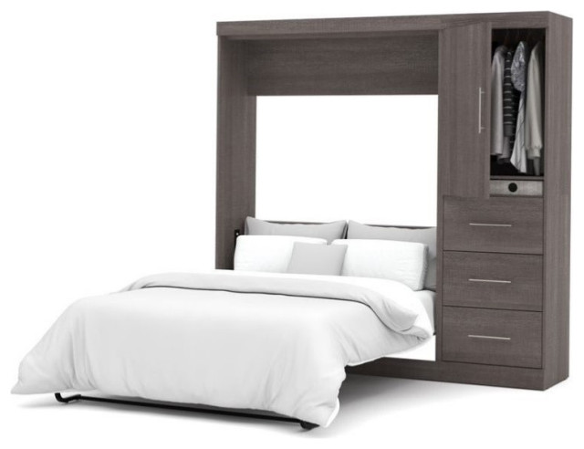 Atlin Designs 84" Engineered Wood Full Wall Bed Kit with 3 Drawer Set ...