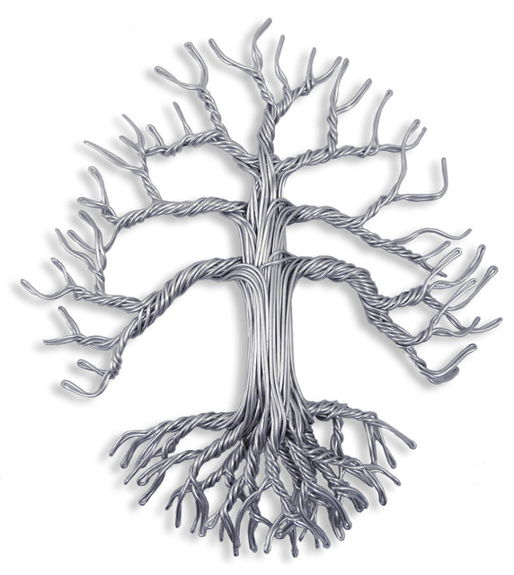 Handcrafted Aluminum Wire Tree of Life Indoor/Outdoor Wall Sculpture ...