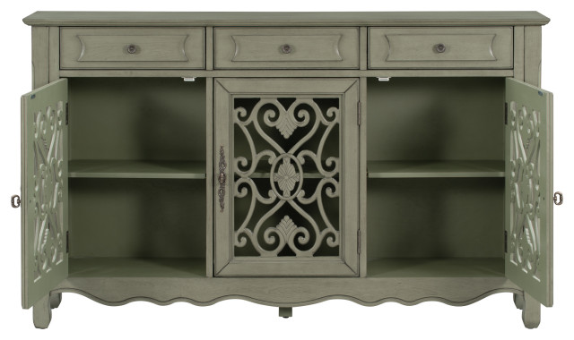 60-inch Wood Sideboard with Adjustable Shelves, 60" X 13" - French ...