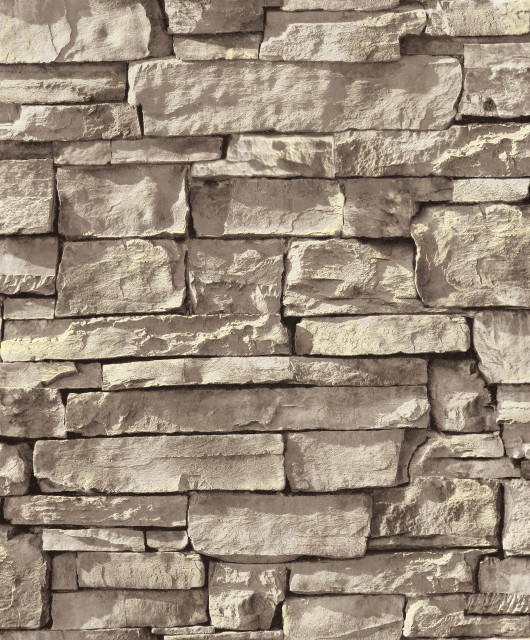 Stacked Natural Slate 32'x20.8" Wallpaper - Contemporary - Wallpaper ...