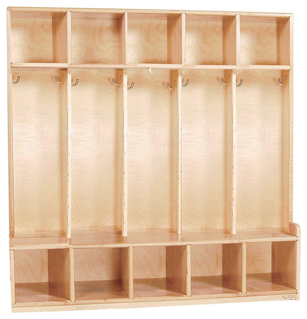 5 Section Offset Locker, Maple - Storage Cabinets - by Wood Designs | Houzz
