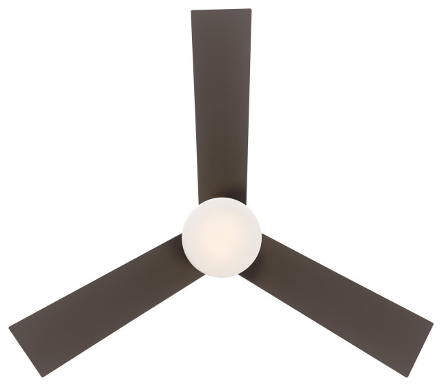 Axis 3-Blade Smart Ceiling Fan 44" Bronze, 2700K LED Kit - Transitional ...