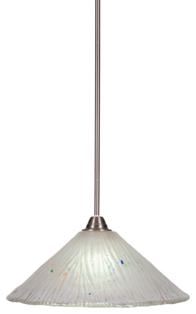 Paramount 1-Light Mini Pendant, Brushed Nickel, 16" Frosted Crystal ...