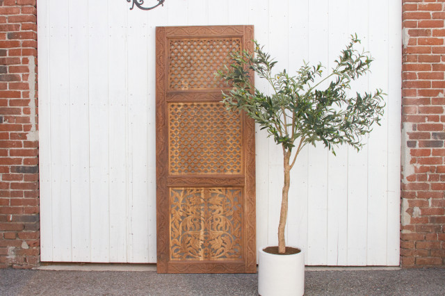 Carved Reclaimed Teak Safavid Jali Door - Traditional - Front Doors ...
