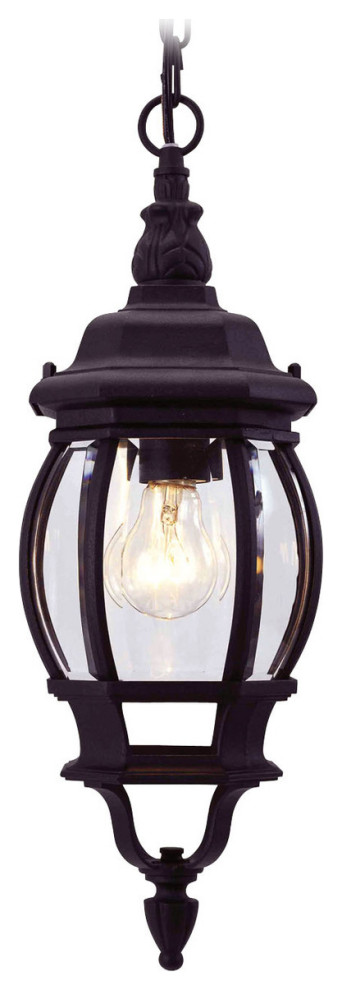 LIVEX LIGHTING 7523-04 1 Light Black Outdoor Chain Lantern ...
