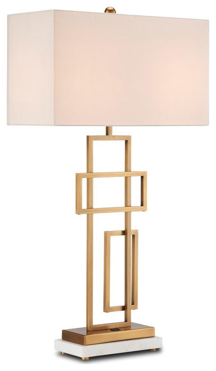 Currey and Company 6000-0834 Parallelogram Brass Table Lamp ...
