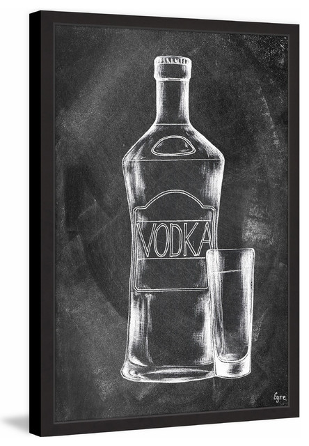 "Vodka on Chalkboard" Framed Painting Print, 30"x45" - Contemporary ...