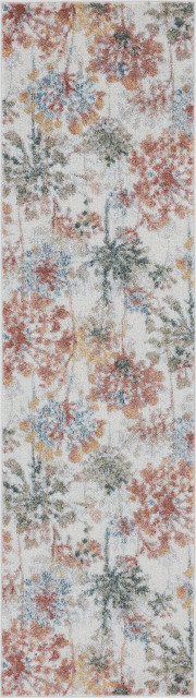 Joya Transitional Floral Area Rug, 2' X 7' - Contemporary - Hall And ...